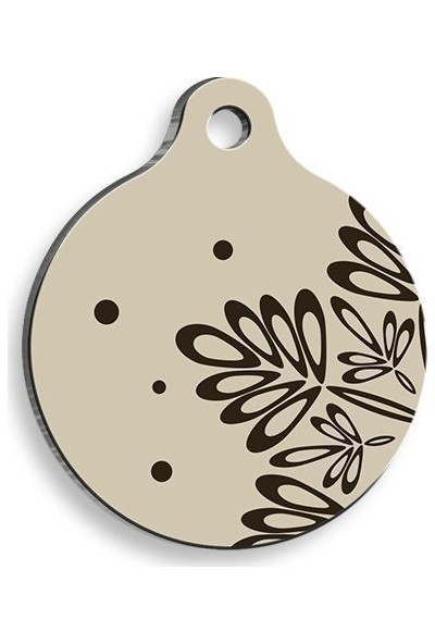 Pet Tag Art Christmas Serisi Grey Pine Tree Yuvarlak Kedi ve Köpek Künyesi