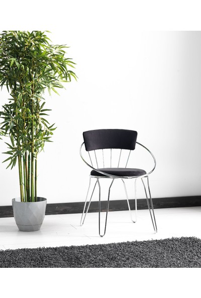 Ressahome Uzay Delüx Gümüş Yemek Masası Sandalyesi