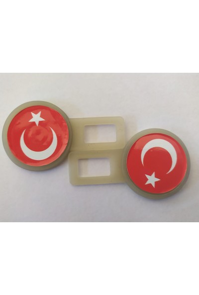 Boğaziçi Türk Bayrağı Beyaz Sahte Oto Emniyet Kemer Klipsi