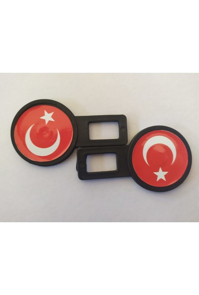 Boğaziçi Türk Bayrağı Siyah Sahte Oto Emniyet Kemer Klipsi