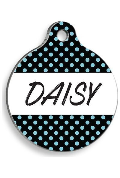 Pet Tag Art Koyu Puantiyeli Yuvarlak Şekilli Kedi ve Köpek Künyesi Pet Tag Art Koyu Puantiyeli Yuvarlak Şekilli Kedi ve Köpek Künyesi