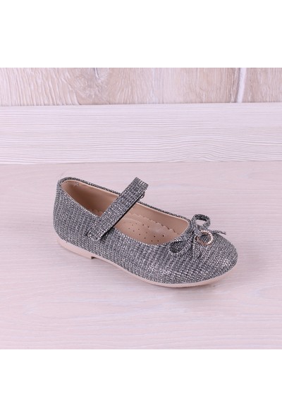 Kidya Taş İşlemeli Genç Kız Çocuk Babet Platin