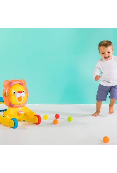 Bright Stars Step& Ride Lion 3'in1 Yürüme Arkadaşı Top Fırlatan Aslancık