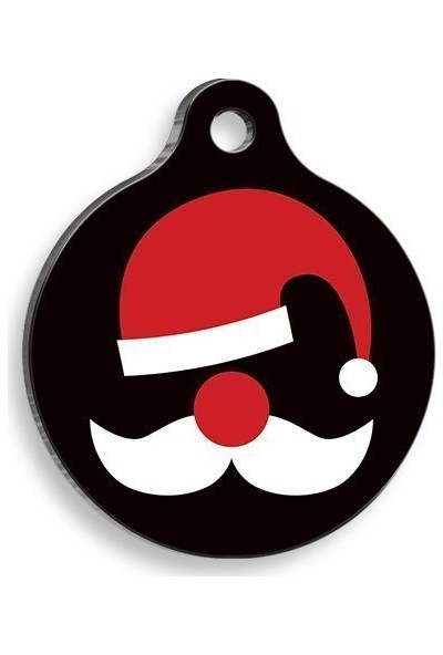 Pet Tag Art Christmas Serisi Cartoon Santa Yuvarlak Kedi ve Köpek Künyesi