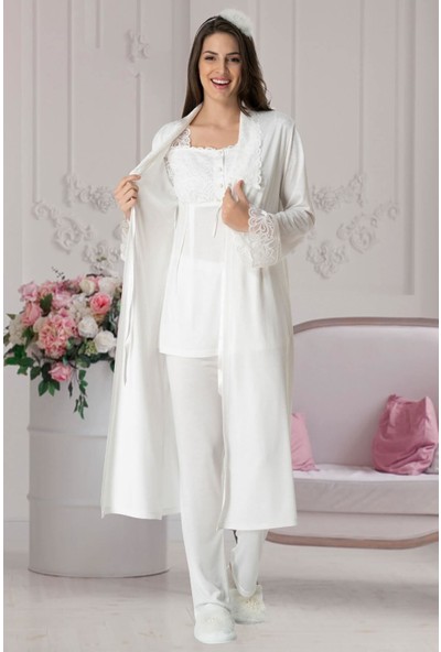 Mecit Lohusa Pijama Sabahlık Takım Carpediem 1541