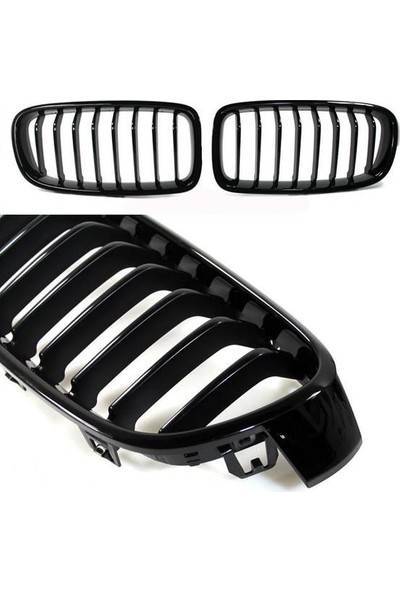 OLED Garaj Bmw 3 Serisi F30 M3 Ön Panjur Seti Piano Black