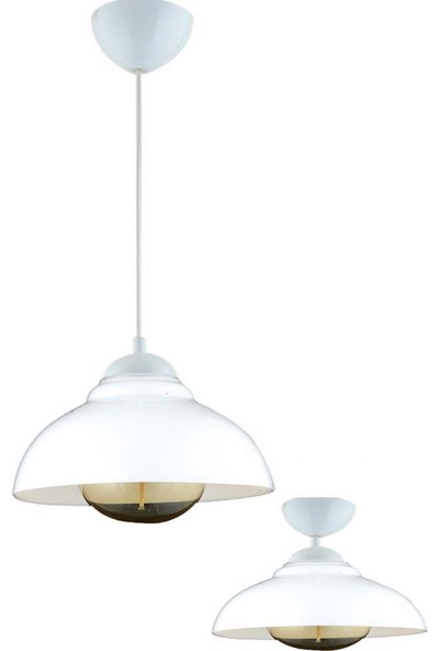 Şahnet Beyaz Cam Sarkıt Avize