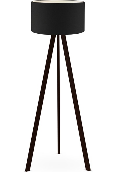 Art&Gift Tripod Ahşap Ayaklı Lambader Köşe Lambası Siyah Kumaş Dark Art&Gift Tripod Ahşap Ayaklı Lambader Köşe Lambası Siyah Kumaş Dark