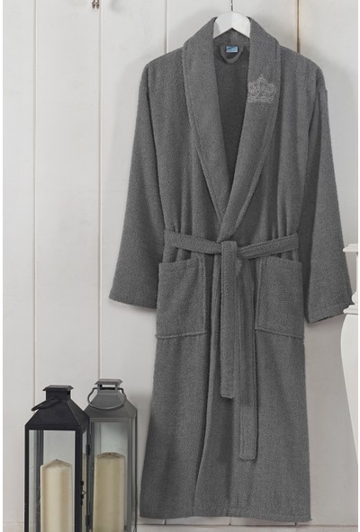 Nevresimev Taç Serisi Nakışlı 3 Parça Tek Kişilik Bornoz Seti Gri Nevresimev Taç Serisi Nakışlı 3 Parça Tek Kişilik Bornoz Seti Gri