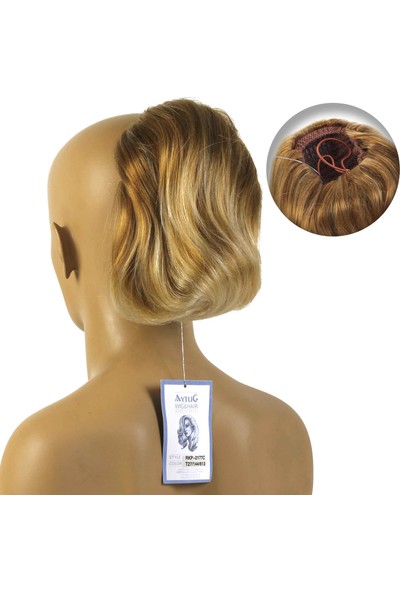 Aytuğ Peruk Düz Topuz Kuyruk Lastikli Kısa Kuyruk RKP2177C