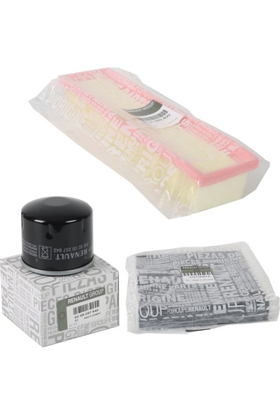 Mais Renault Clio 4 1.2 16V Filtre Bakım Seti ( Hava Filtresi - Yağ Filtresi - Polen Filtresi )