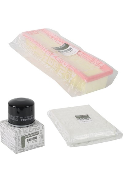 Mais Renault Symbol 1.2 16V Filtre Bakım Seti ( Hava Filtresi - Yağ Filtresi - Polen Filtresi )