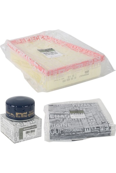 Mais Renault Fluence 1.6 Filtre Bakım Seti ( Hava Filtresi - Yağ Filtresi - Polen Filtresi )