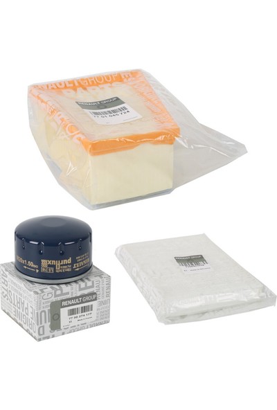 Mais Renault Clio 2 1.4 16V Filtre Bakım Seti ( Hava Filtresi - Yağ Filtresi - Polen Filtresi )