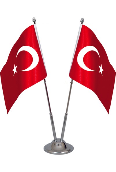 Bayrak Online Türk Masa Bayrağı İkili Direkli Takım