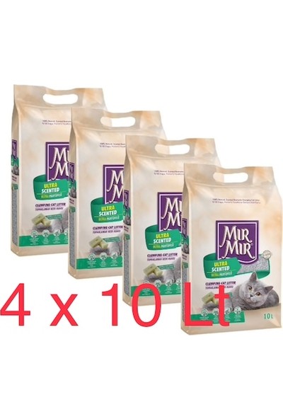Mırmır Bentonit Marsilya Kedi Kumu 4 x 10 Lt
