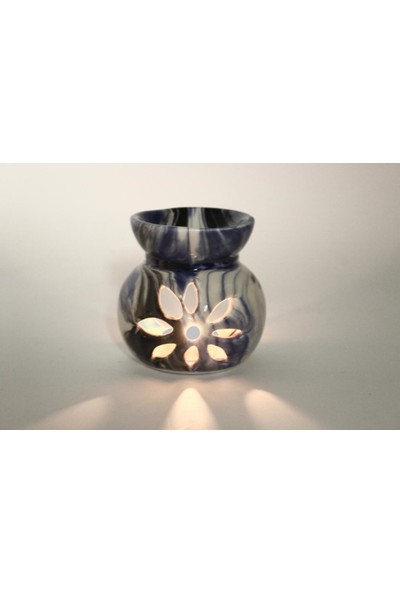 İlbay Çini Takı El Yapımı Ebruli Desen Çini Seramik Buhurdanlık