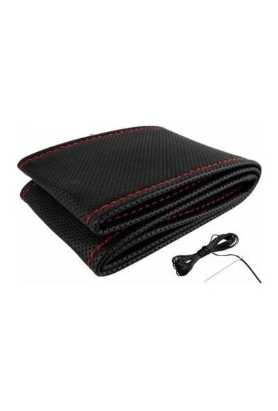 Venüs Tuning Deri Dikme Direksiyon Kılıfı Sarmalı Dikmeli Kırmızı Dikişli