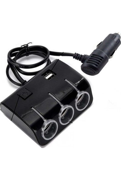 Polaxtor Çakmak Fişi Çoklayıcı Üçlü 2 Usbli 12/24V