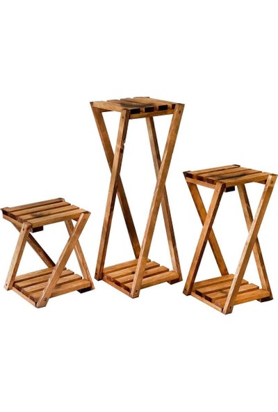 Weblonya Saksılık Ahşap Çiçeklik Saksı Rafı Standı 2016