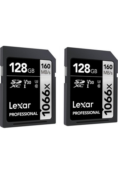 Lexar 128GB Professional 1066X Uhs-I Sdxc Hafıza Kartı 2li Paket Lexar 128GB Professional 1066X Uhs-I Sdxc Hafıza Kartı 2li Paket