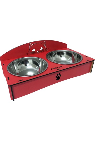 PetCrew Kedi ve Küçük Irk Köpek Su ve Mama Kabı Ahşap 280MLX2 PetCrew Kedi ve Küçük Irk Köpek Su ve Mama Kabı Ahşap 280MLX2