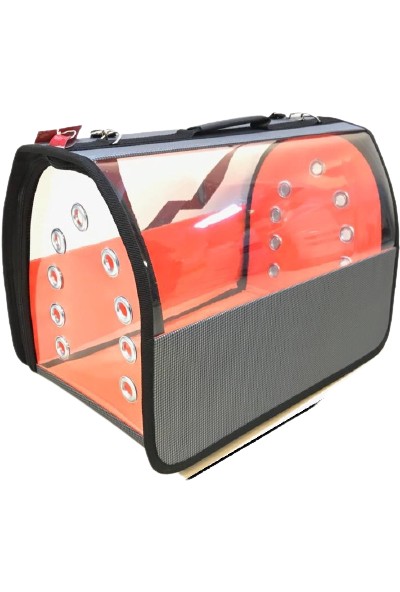 Lavista Şeffaf Jumbo Boy Kedi Köpek Lüks Taşıma Çantası Füme 49X33X30CM