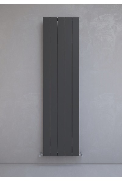 Warma Drama Dikey Alüminyum Panel Radyatör 470X1800 Dokulu Siyah