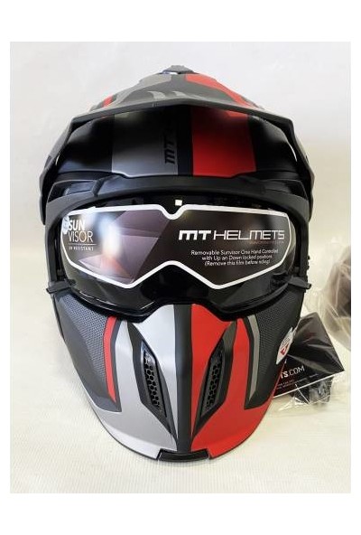 MT Kask Streetfigther Sv Twın C5 Matt Red Çene Çıkarılabilir