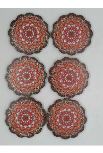 Loryen Mandala Desenli Kaydırmaz Bardak Altlığı 6'lı Set Loryen Mandala Desenli Kaydırmaz Bardak Altlığı 6'lı Set