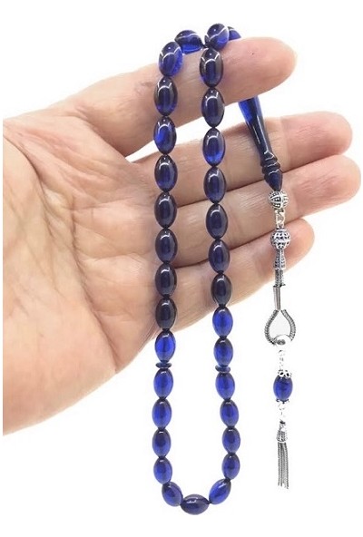 Şamil Tesbih Ateş Kehribar Tesbih 925 Ayar Gümüş Püsküllü Tesbih