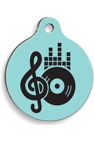 Pet Tag Art Mavi Plaklı Yuvarlak Kedi ve Köpek Künyesi