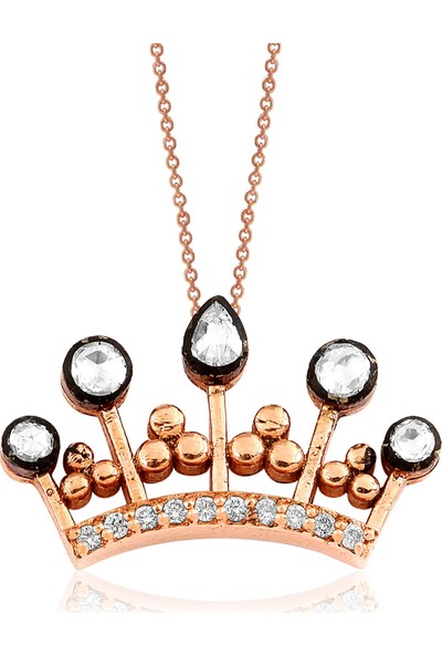 Clavis Jewelry Damla Kesim Elmas ve Pırlanta Taşlı Taç Kolye