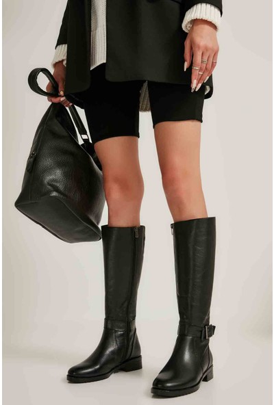 Bambi Bambi̇ Siyah Deri Kadın Çizme