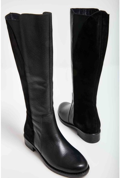 Bambi Bambi̇ Siyah Süet Deri Kadın Çizme