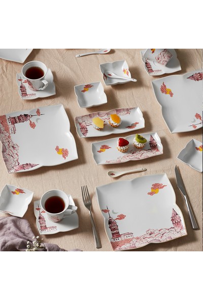 Karaca Sevda 32 Parça 6 Kişilik Porselen Kahvaltı/Servis Takımı