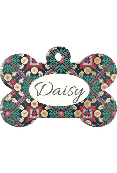 Pet Tag Art Mandala Desenli Yeşil Kırmızı Kemik Kedi Köpek Künyesi Pet Tag Art Mandala Desenli Yeşil Kırmızı Kemik Kedi Köpek Künyesi