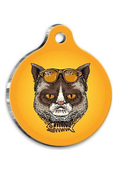 Pet Tag Art Tasarım Yuvarlak Kedi Künyesi
