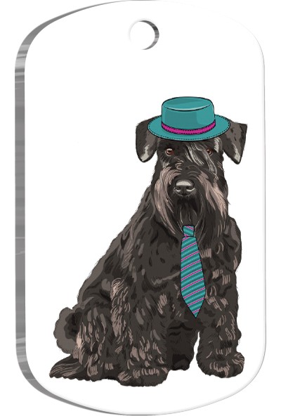 Pet Tag Art Schnauzer Resimli Köpek Künyesi