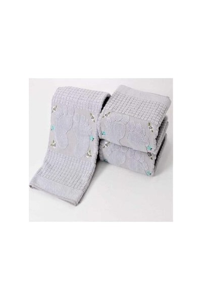 Çapa Home Nakışlı Ayak Havlusu Gri 3 Lü Çapa Home Nakışlı Ayak Havlusu Gri 3 Lü