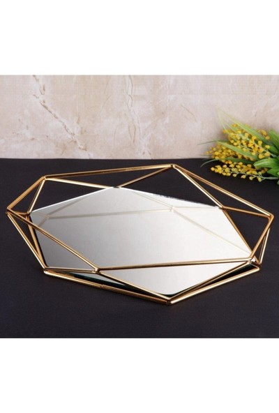 Çiko Toys Dekoratif Lüks Metal Aynalı Tepsi 30 x 40 cm