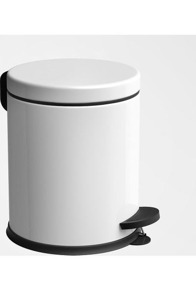 Sas Beyaz Pedallı Çöp Kovası 5 Lt