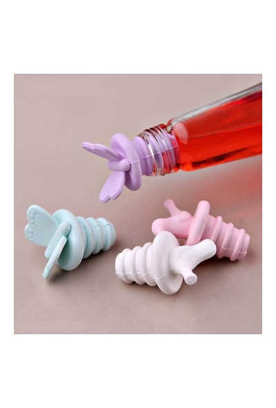 Kangaroo 4' Lü Silikon Kuş ve Kelebek Şişe Tıpası Kangaroo 4' Lü Silikon Kuş ve Kelebek Şişe Tıpası