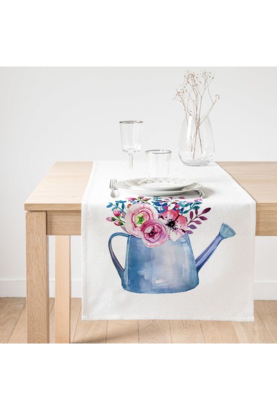 Realhomes Sulu Boyalı Çiçek Desenli Dijital Baskılı Dekoratif Süet Runner Realhomes Sulu Boyalı Çiçek Desenli Dijital Baskılı Dekoratif Süet Runner