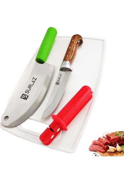 SürLaz Soğan Satırı Pide Kesici Kıyma Bıçağı Salata Bıçağı 4 Parça Set SürLaz Soğan Satırı Pide Kesici Kıyma Bıçağı Salata Bıçağı 4 Parça Set