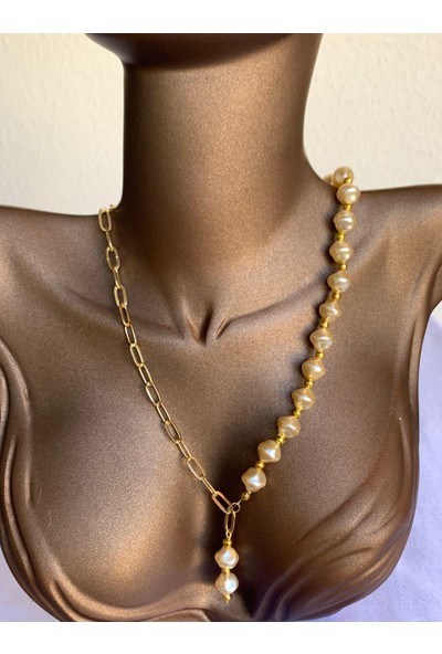 Edam Accessories Inci Taşlı Altın Kaplama Zincir Kolye Edam Accessories Inci Taşlı Altın Kaplama Zincir Kolye