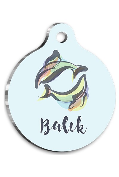 Pet Tag Art Balık Burcu Kedi Köpek Künyesi