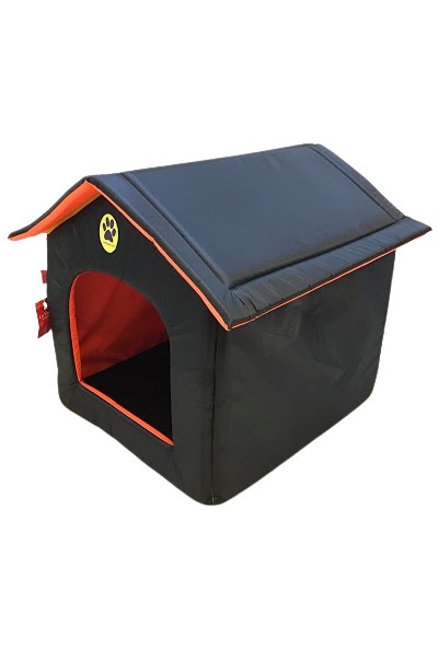 Lavista Kedi Köpek Kulübesi Yatağı Çatılı Siyah Dış Mekan Büyük Boy
