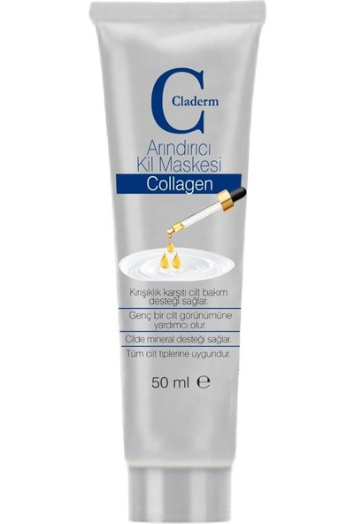 Claderm 50 ml Kil Maskesi Collagen Claderm 50 ml Kil Maskesi Collagen