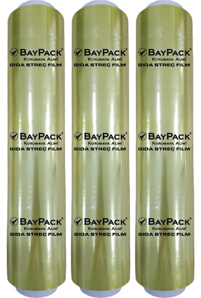 BAYPACK Polietilen Gıda Streç Film Gold Yellow 30 CM 8 Mikron 300 MT (3 Adet) BAYPACK Polietilen Gıda Streç Film Gold Yellow 30 CM 8 Mikron 300 MT (3 Adet)